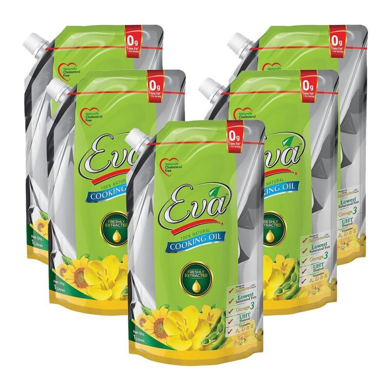 Eva Cooking Oil, 1 Liter Each, 5-Pack – Super Delivery